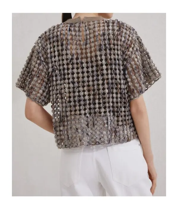Brunello Cucinelli Textured Short-sleeve Knit Top