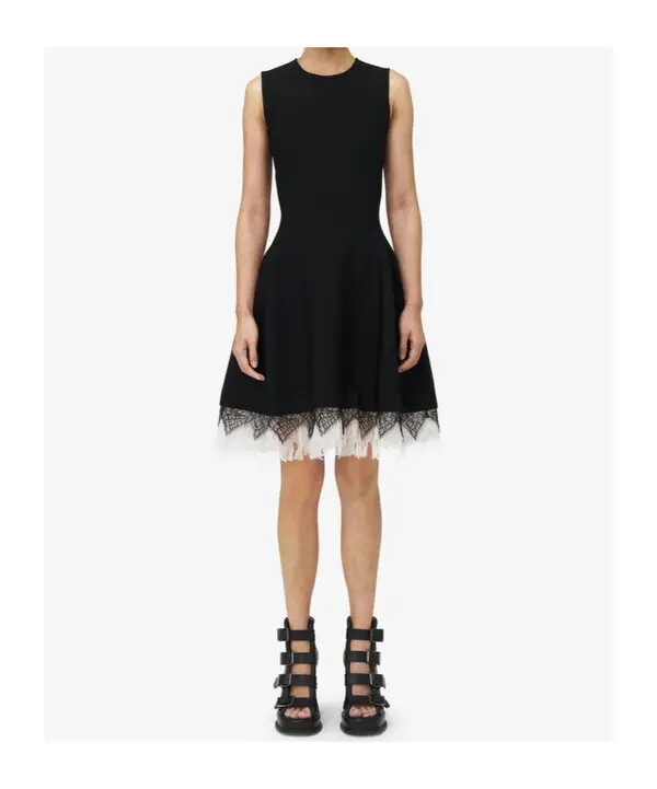 Alexander McQueen Cobweb Lace Knitted Dress