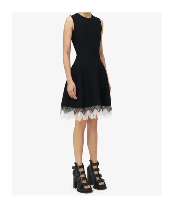 Alexander McQueen Cobweb Lace Knitted Dress