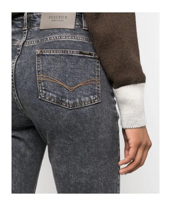 Peserico Stonewashed Cropped Skinny Jeans