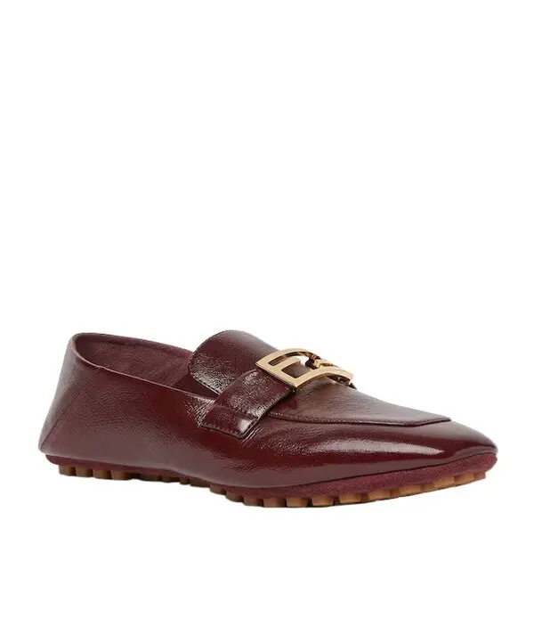 Fendi Baguette Ff Buckle Loafers - Red