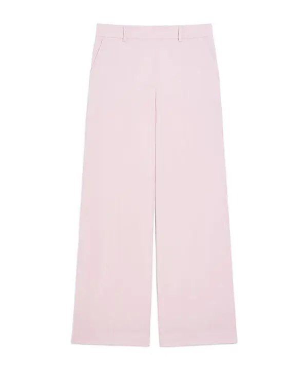 Max Mara Wool Canvas Palazzo Trousers - Pink