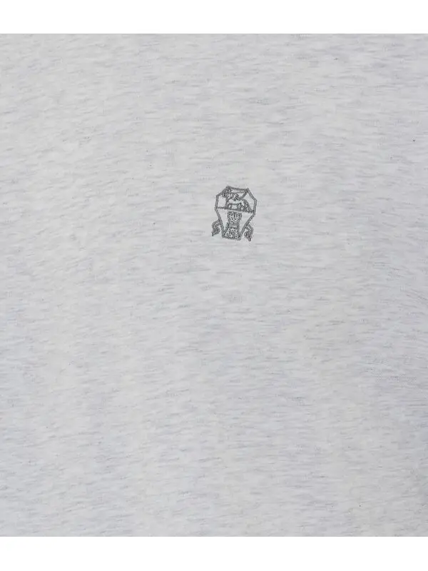Brunello Cucinelli Logo Embroidered Layered T-shirt - White