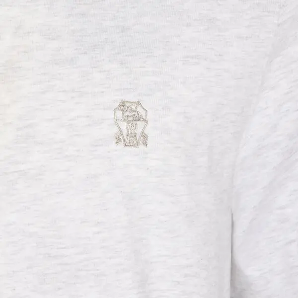 Brunello Cucinelli Logo Embroidered Layered T-shirt - White