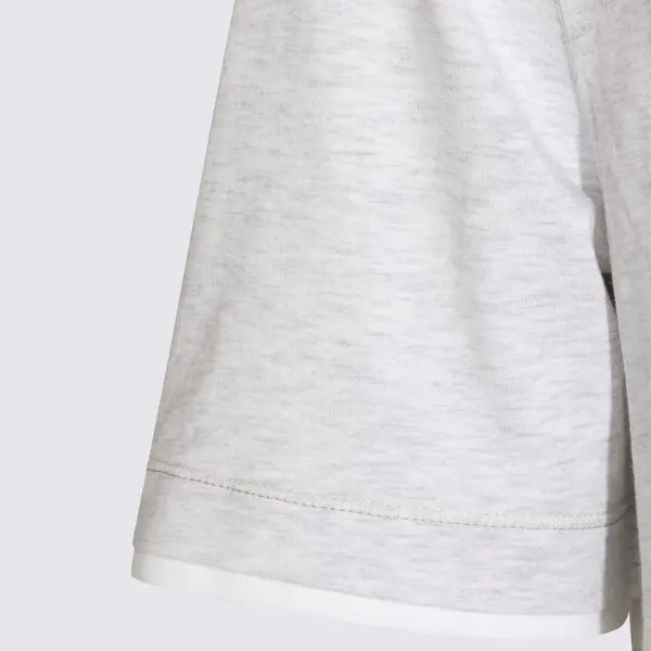Brunello Cucinelli Logo Embroidered Layered T-shirt - White