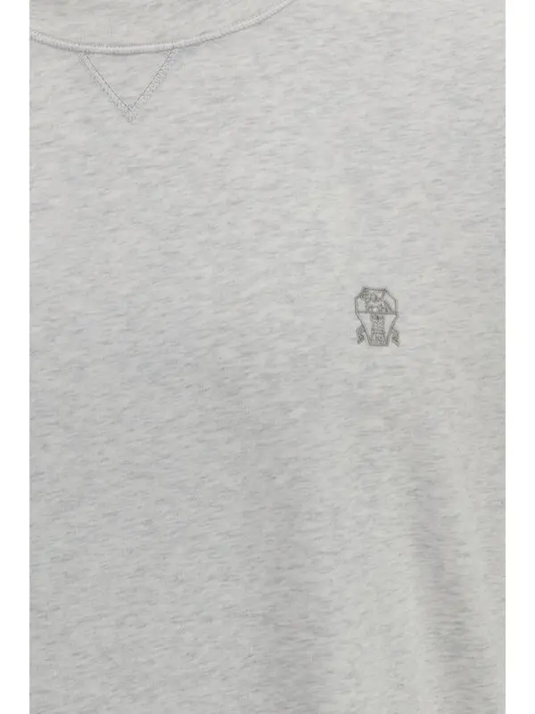Brunello Cucinelli Logo Embroidered Layered T-shirt - White
