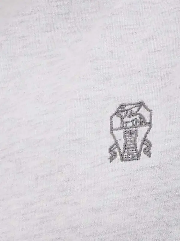 Brunello Cucinelli Logo Embroidered Layered T-shirt - White