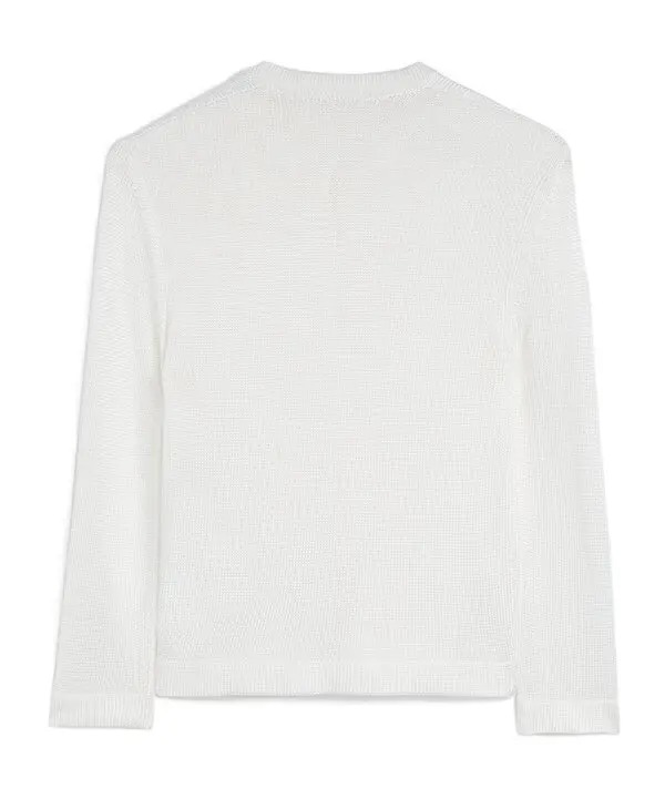 JIL SANDER Crew Neck Cardigan With Floral Embroidery - Piuma