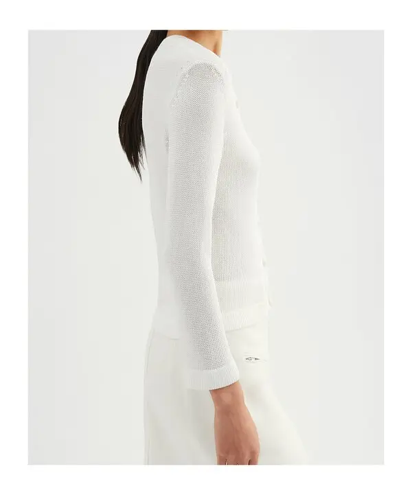 JIL SANDER Crew Neck Cardigan With Floral Embroidery - Piuma