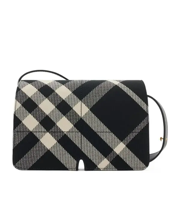 Burberry Checked Shoulder Bag - Black