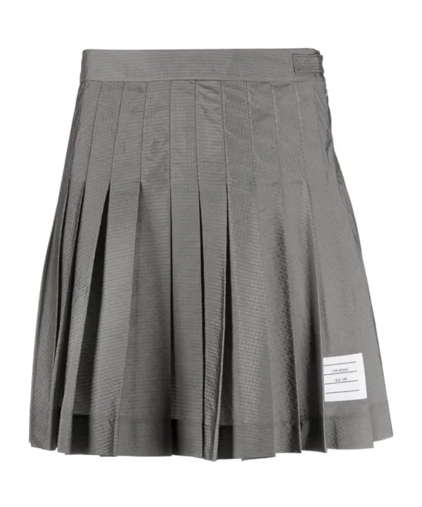 Thom Browne Pleated Mini Skirt - Medium Gray