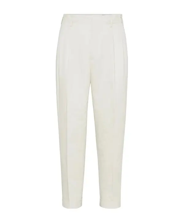 Brunello Cucinelli Gabardine Trousers - White