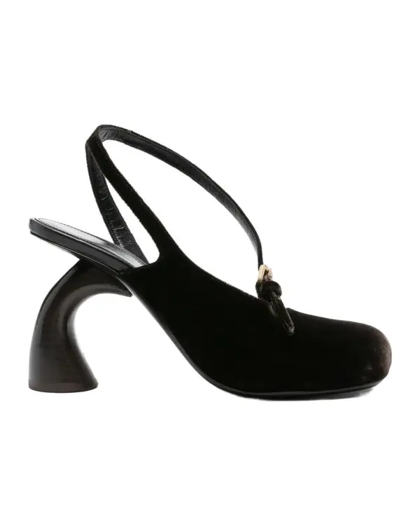 Dries Van Noten Square-toe High-heeled Slingback Sandals - Black
