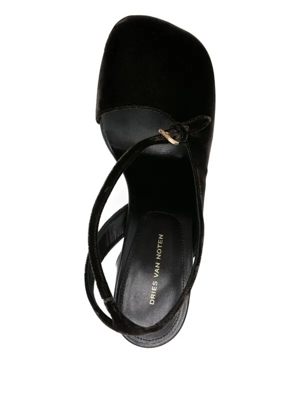 Dries Van Noten Square-toe High-heeled Slingback Sandals