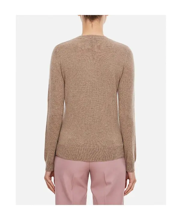 Max Mara Crewneck Long-sleeved Jumper With Front Logo Jacquard