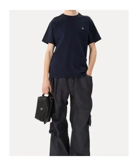 VIVIENNE WESTWOOD Orb Embroidered Crewneck T-shirt - Navy Blue