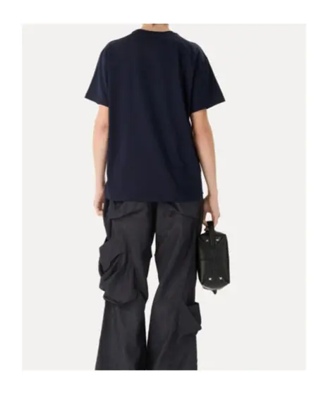 VIVIENNE WESTWOOD Orb Embroidered Crewneck T-shirt - Navy Blue