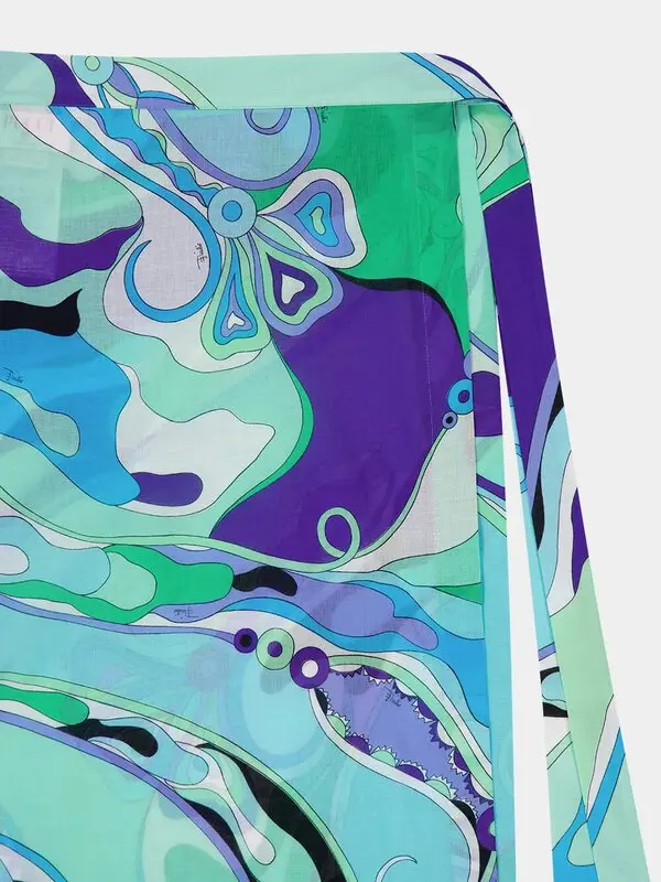 Emilio Pucci Graphic Print Wrap Midi Skirt - Blue