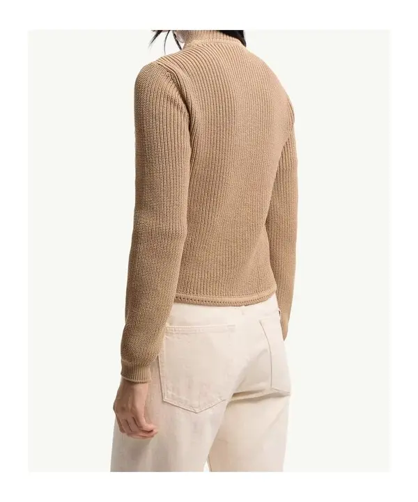 Moncler Quilted Knit Panel Cardigan - Beige