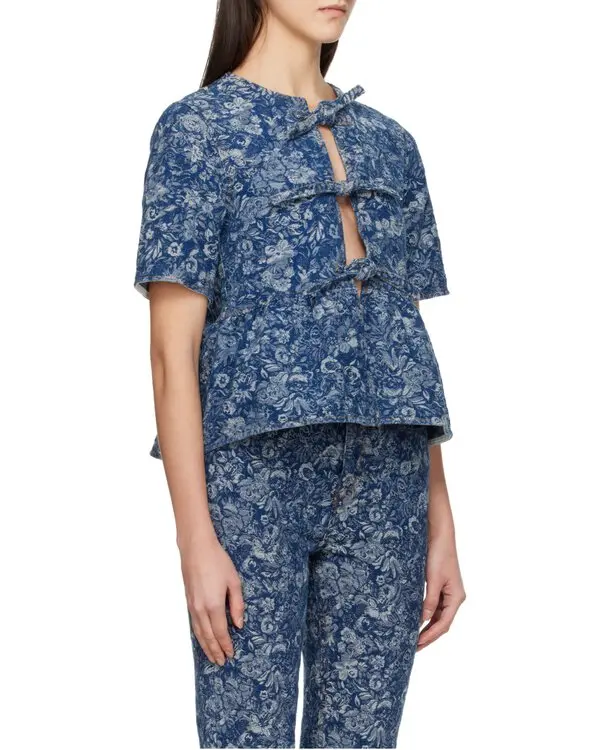 GANNI Tapestry Peplum Blouse