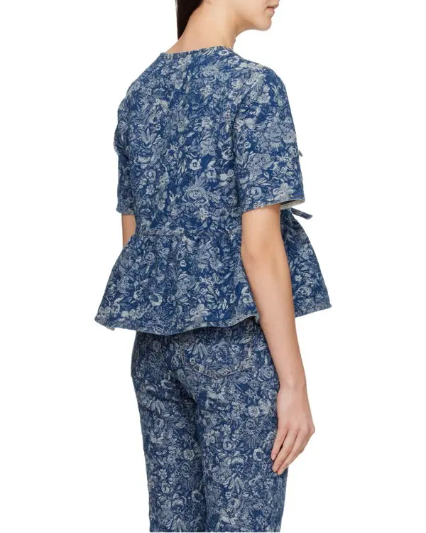 GANNI Tapestry Peplum Blouse