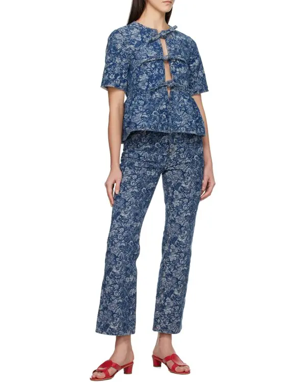 GANNI Tapestry Peplum Blouse