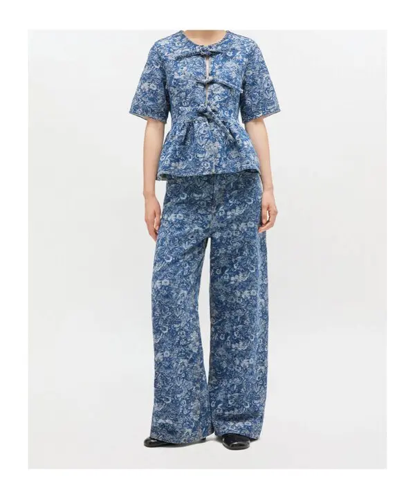 GANNI Tapestry Peplum Blouse