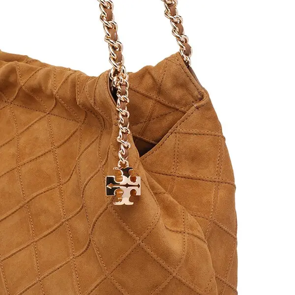 Tory Burch Quilted Suede Shoulder Bag - Brown