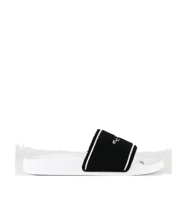 Off-White Logo-embroidered Slides - White