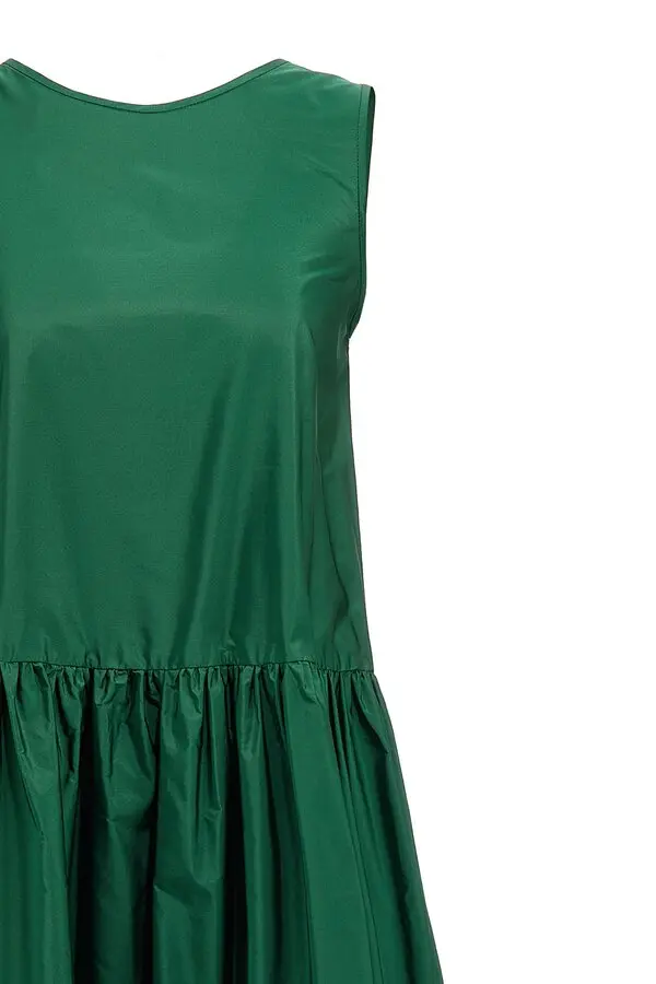 Max Mara Sleeveless Crewneck Dress With Pleated Details - No