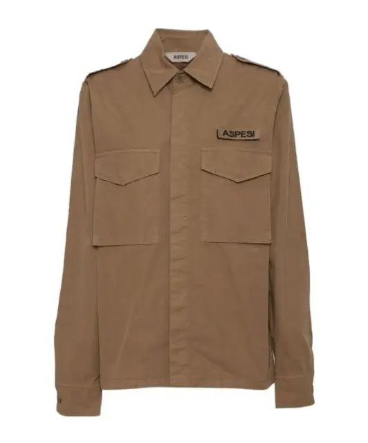 Aspesi Garment-dyed Military Shirt - Brown