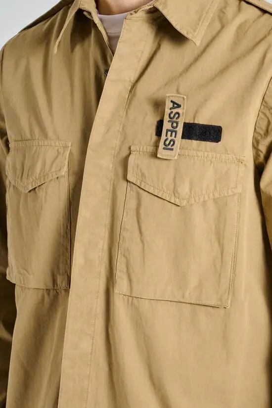 Aspesi Garment-dyed Military Shirt - Brown