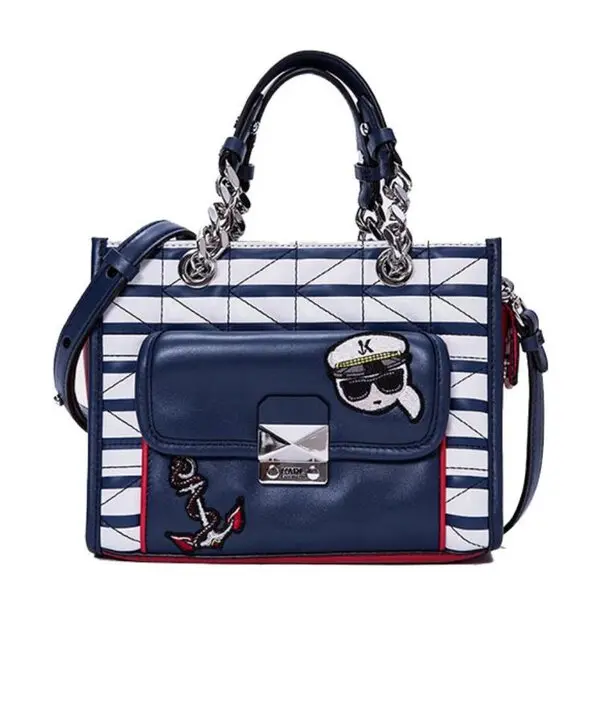 Karl Lagerfeld Color Block Logo Shoulder Bag