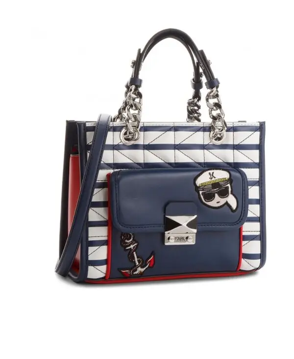 Karl Lagerfeld Color Block Logo Shoulder Bag