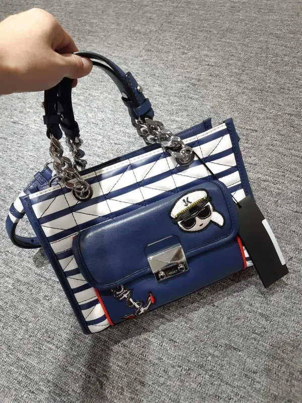Karl Lagerfeld Color Block Logo Shoulder Bag
