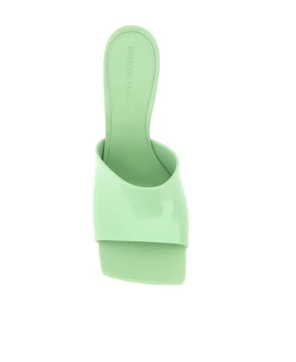 Bottega Veneta Square Toe Stiletto Heeled Sandals - Green
