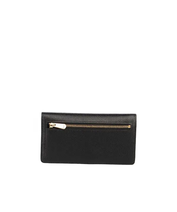 FERRAGAMO Gancini Logo Plaque Continental Wallet - Black