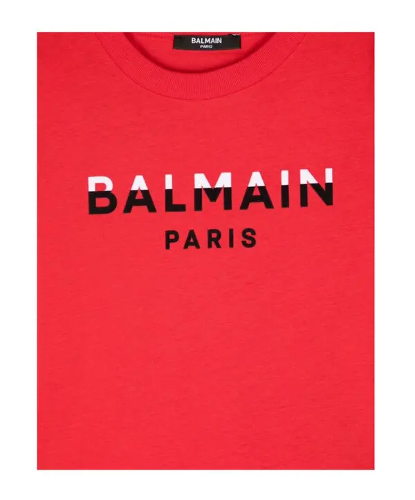 Balmain Logo Print Cotton T-shirt