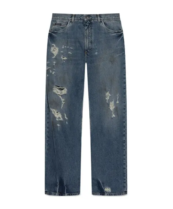 Dolce & Gabbana Distressed Oversized Jeans - Blue