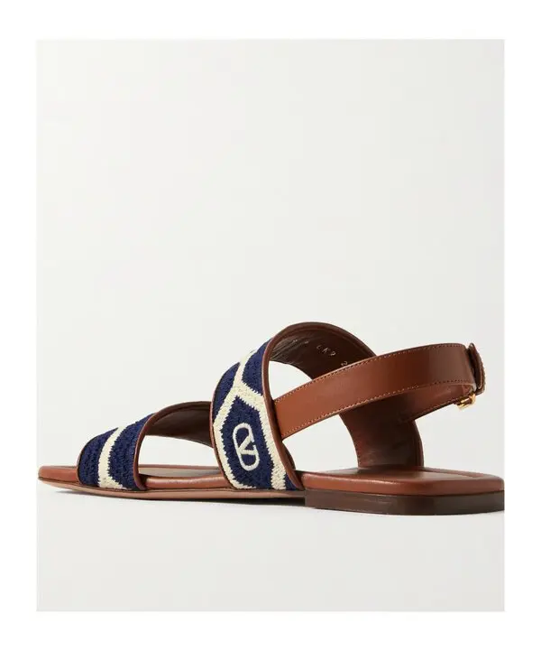 Valentino Garavani Logo Embroidered Buckled Sandals