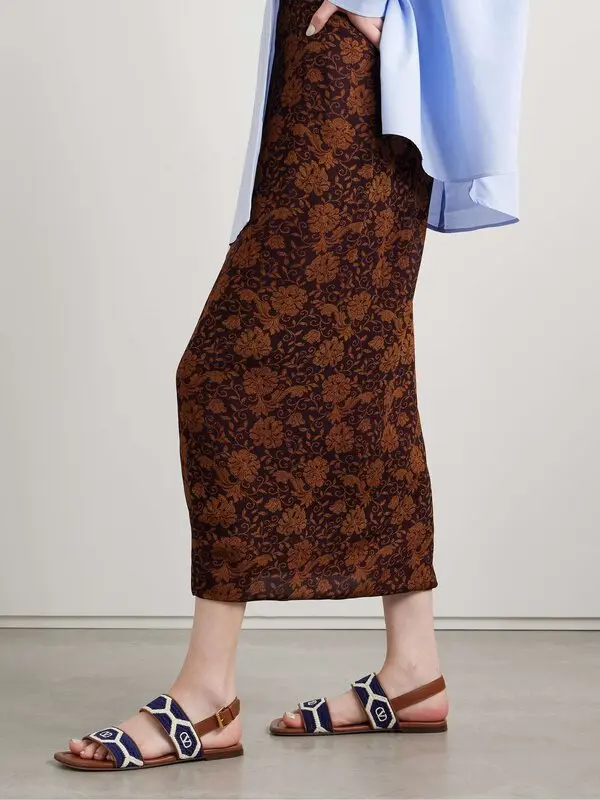 Valentino Garavani Logo Embroidered Buckled Sandals