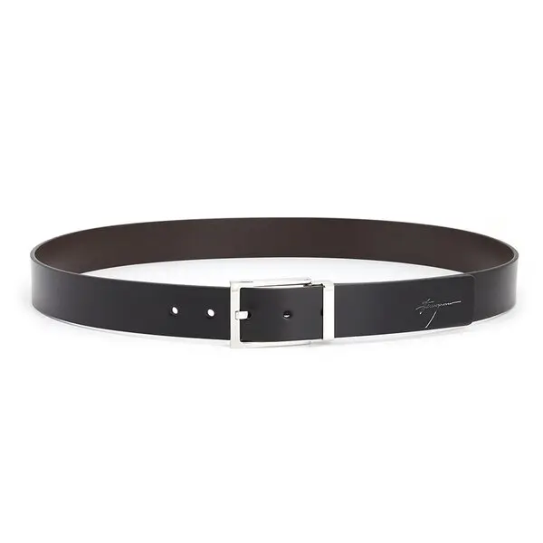 FERRAGAMO Adjustable Belt With Pin Buckle - Morocco Nut Shell/black