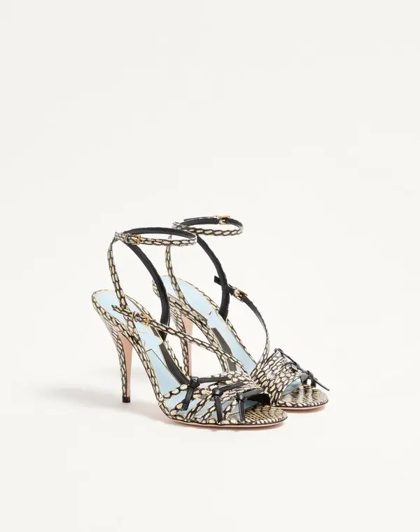 Valentino Garavani Stiletto Heel Sandals With Logo Detail - Multicolor