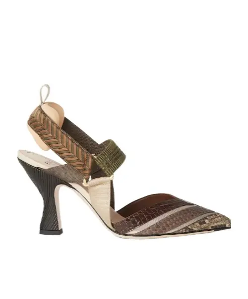Fendi Colibrì Pointed-toe Slingback Pumps - Multicolor