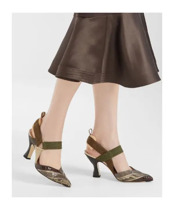 Fendi Colibrì Pointed-toe Slingback Pumps - Multicolor