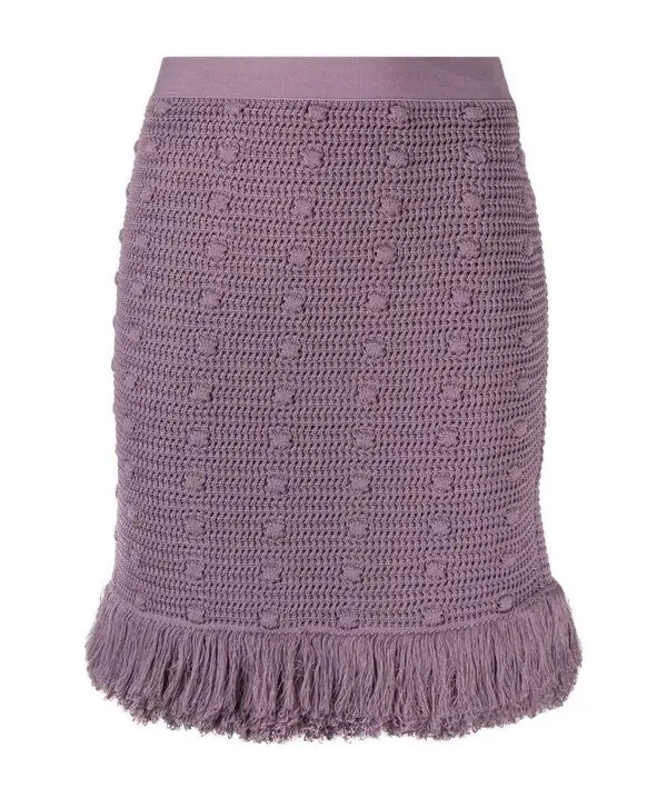 Bottega Veneta Knitted Mini Skirt With Tassel Hem - No