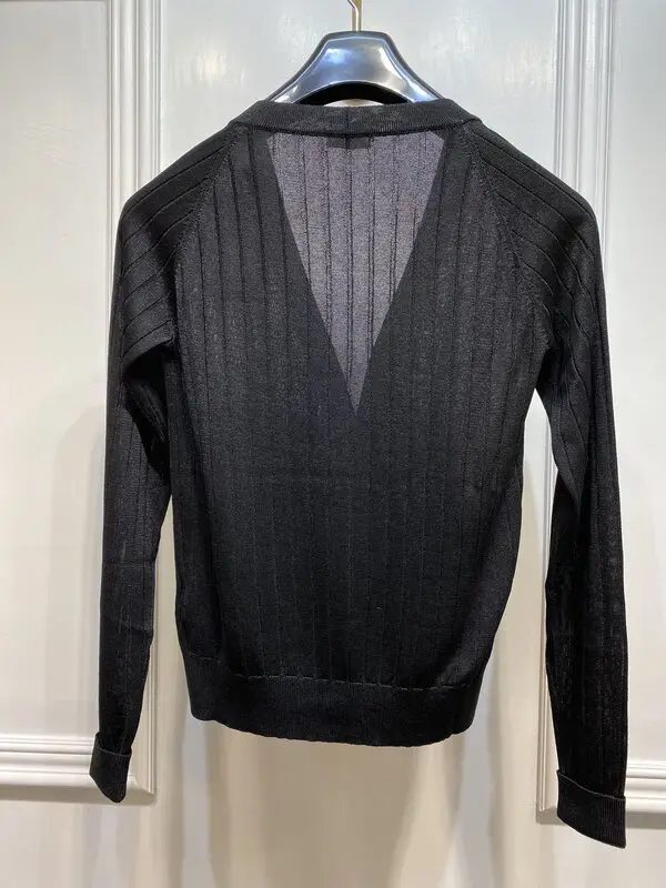 Saint Laurent V-neck Knitted Cardigan With Logo Detail