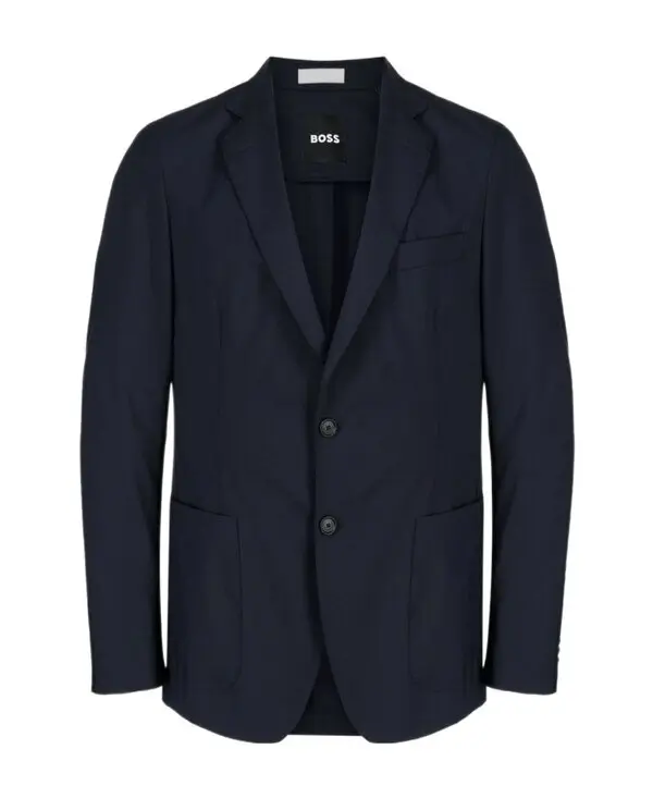 Hugo Boss Slim-cut Single-breasted Blazer - Black