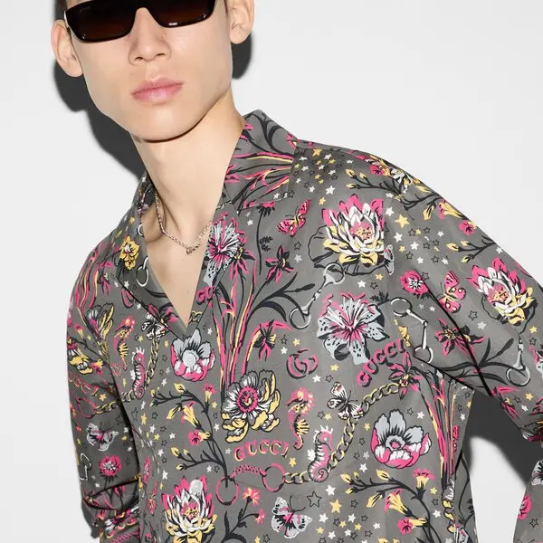 Gucci Punk Floral-print Cotton Shirt