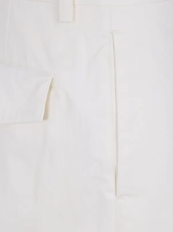 JIL SANDER Pleat Detailed Straight Leg Pants - White